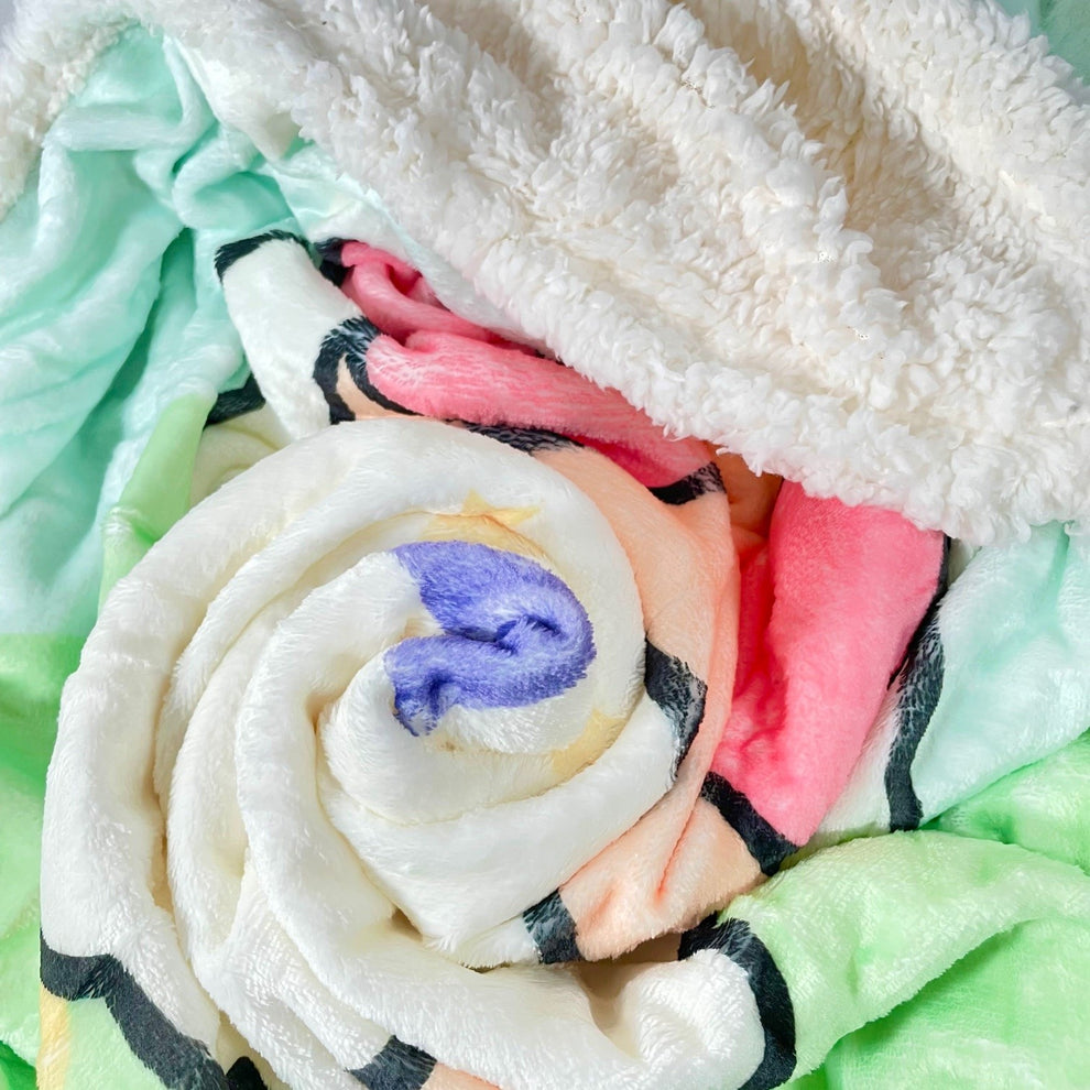 Baby Lamby Soft Plush Blanket with Sherpa Back